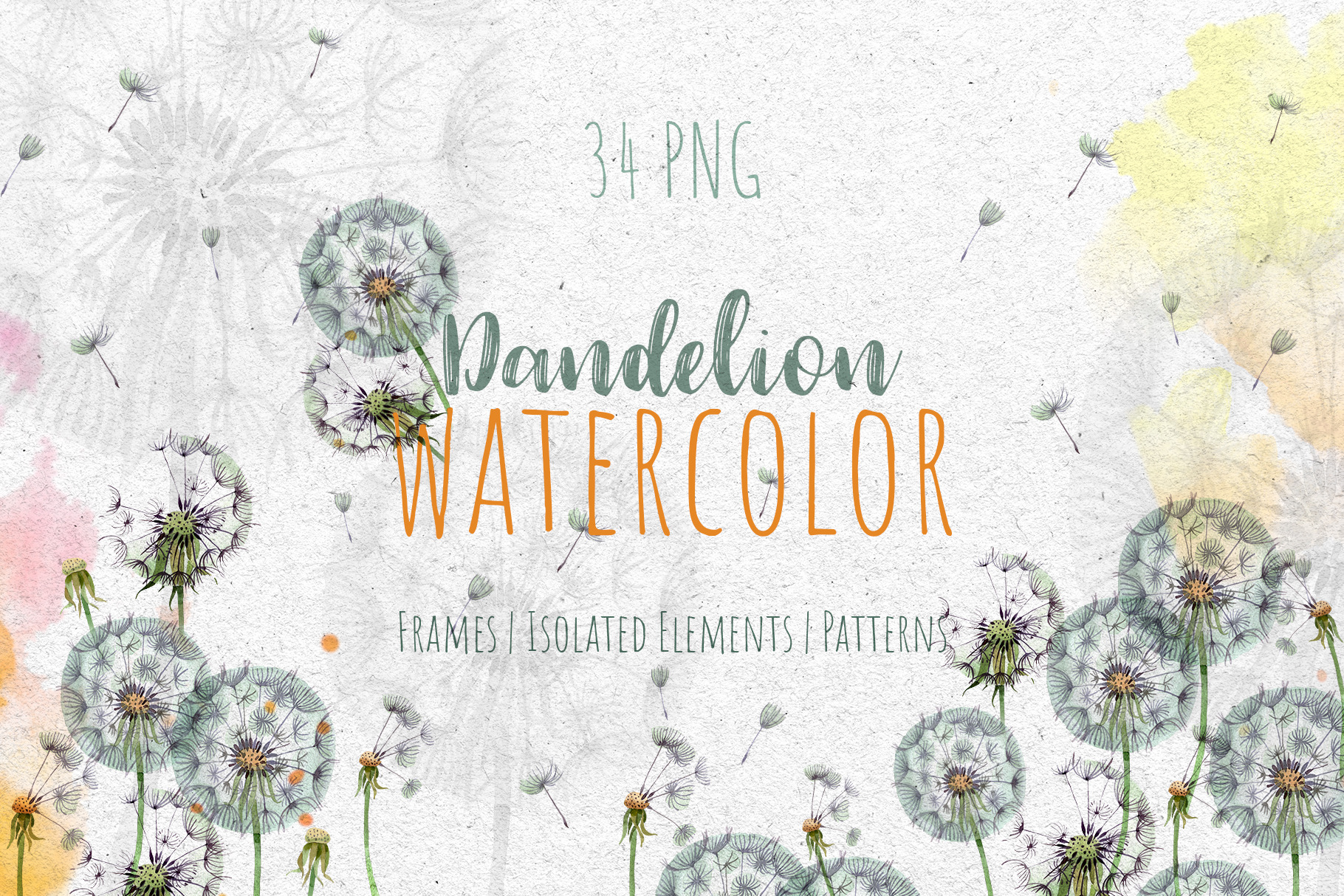 Dandelion Watercolor png | Illustrations ~ Creative Market
