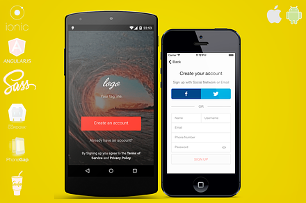 Login1 - Ionic Auth Component, a HTML Template by IonicThemes