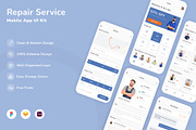 Repair Service Mobile App UI Kit, an UI Kit Template by Betush