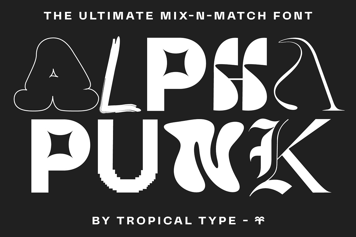 Alpha Punk - Mix and Match Font, a Blackletter Font by Tropical Type