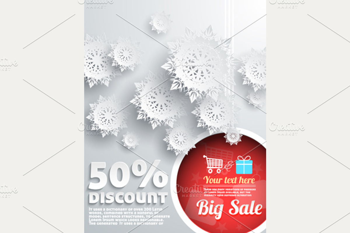 Set Christmas Discount Background, an Illustration by robuart