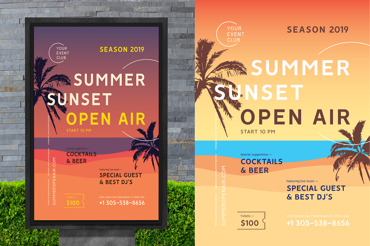 Summer Event Poster Template #3, a Flyer Template by EDT.Graphics