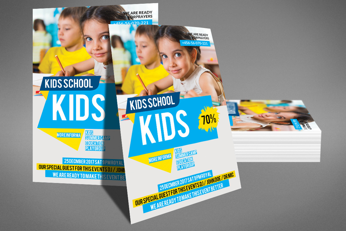 School Flyer, a Flyer Template by graphicforest