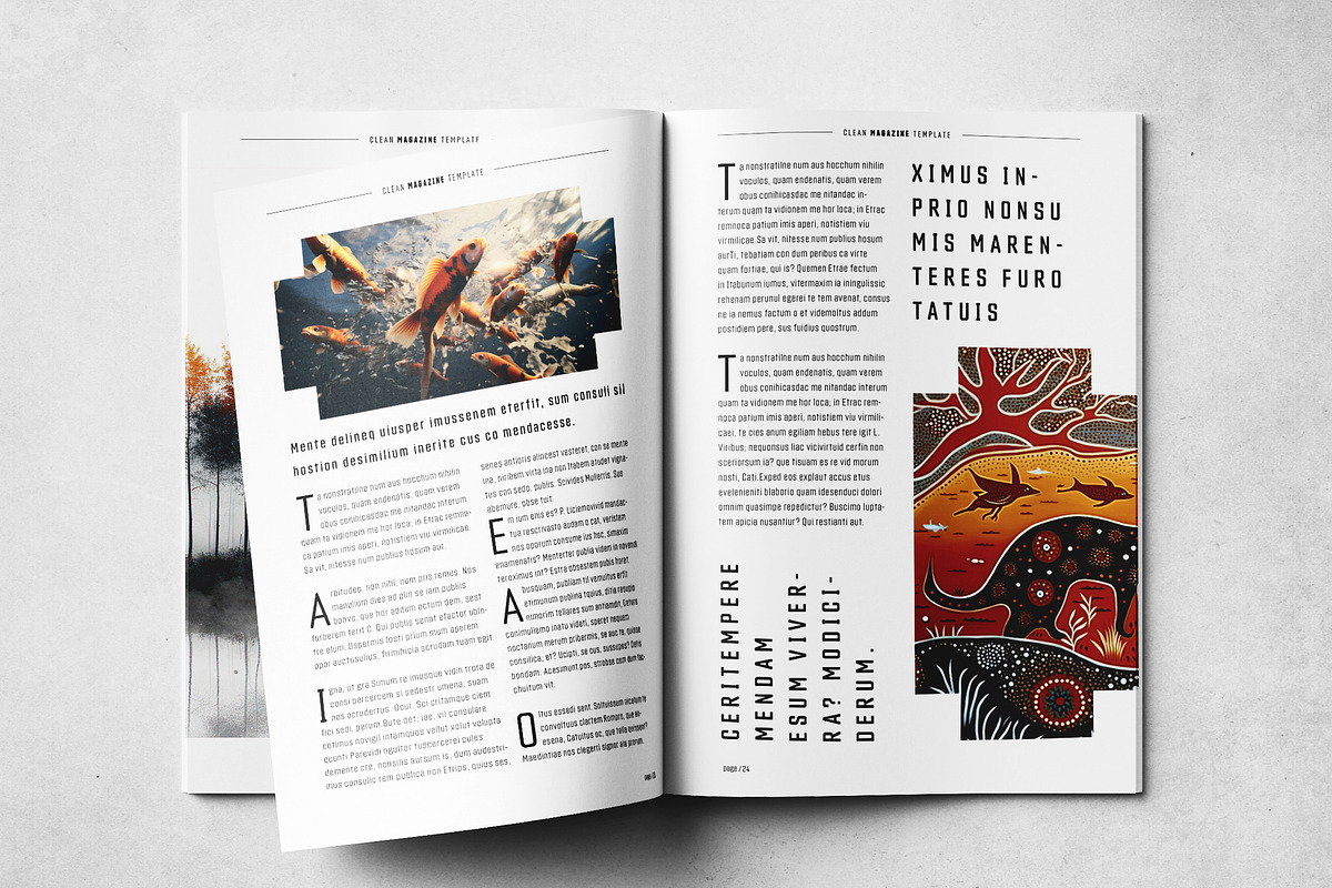 Magazine Print Layout, a Magazine Template by Grkic Creative