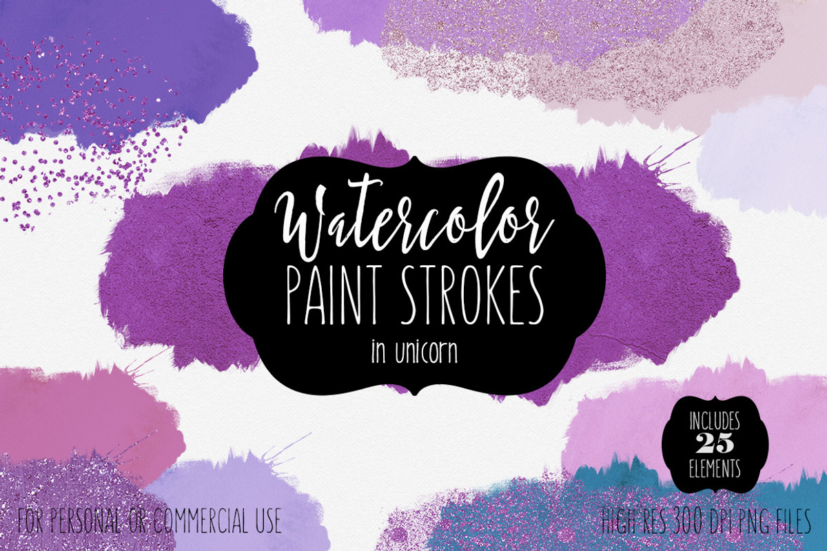 Watercolor Brush Strokes in Unicorn, an Object Graphic by ClipartBrat ...