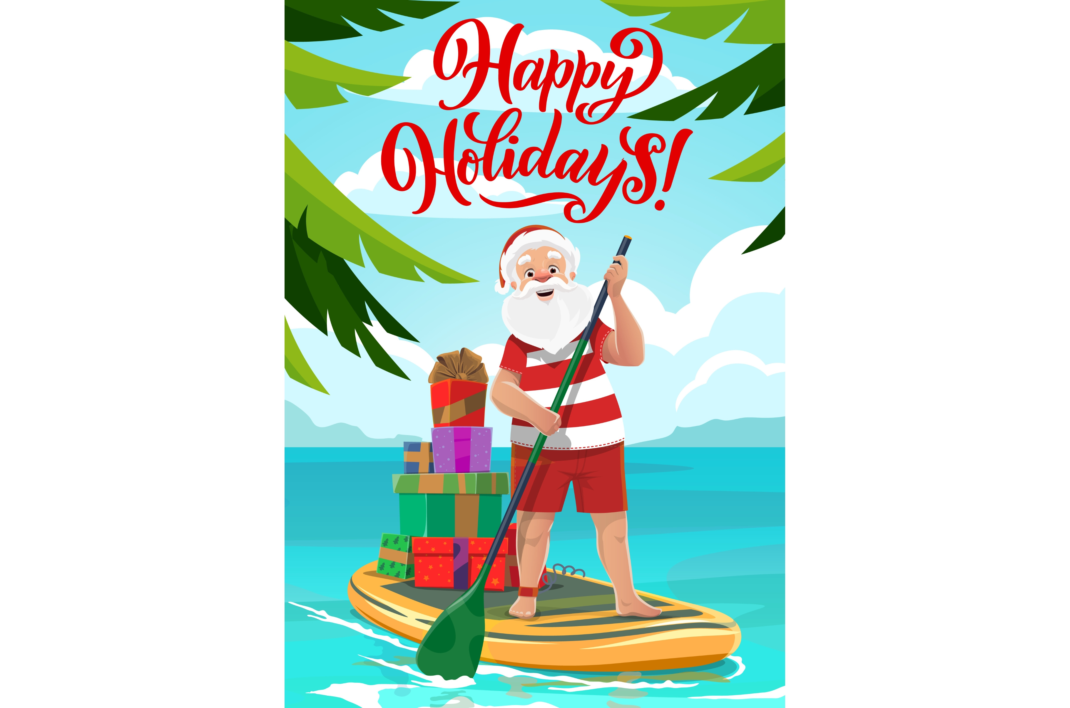 Christmas holiday greetings, a Seasonal Illustration by Vector Tradition