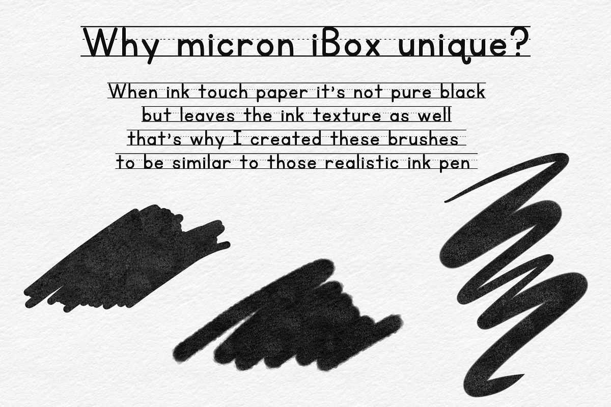 Procreate micron brushes, a Brush Add-On by ProcreateiBox