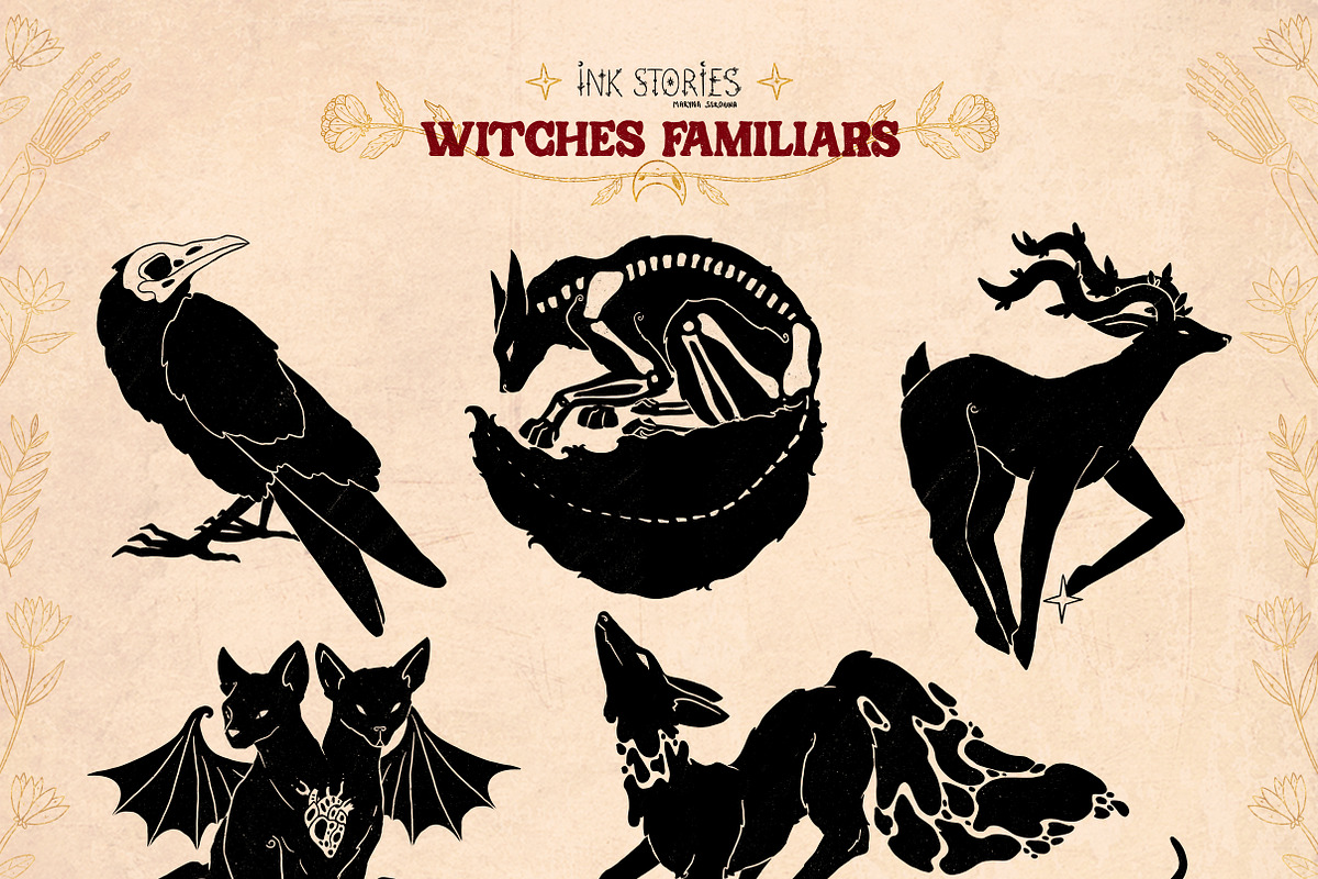 Witches Familiars, an Animal Illustration by Ink Stories