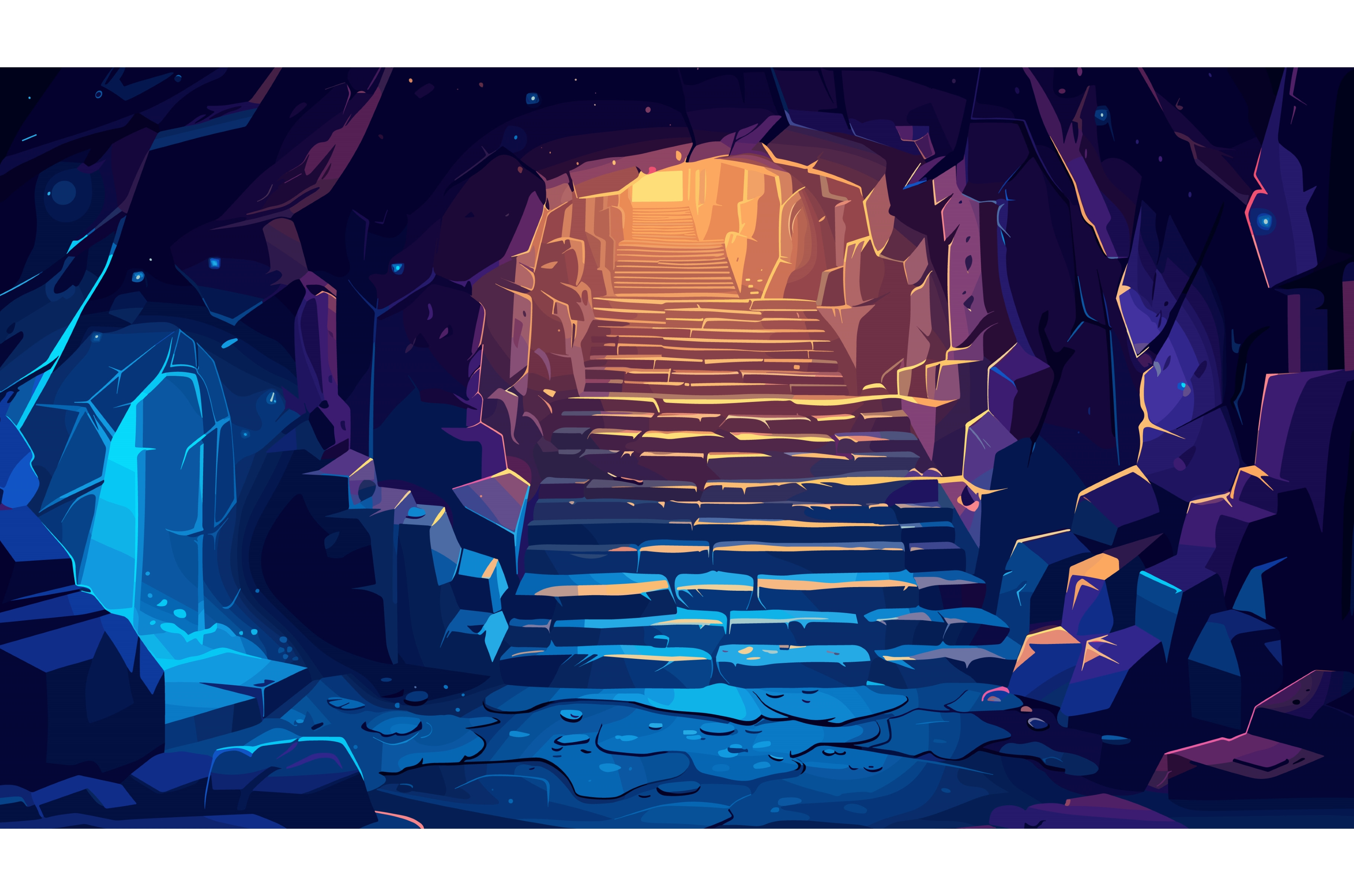 Dungeon Stairs Cartoon Game, an Object Illustration by LadadikArt