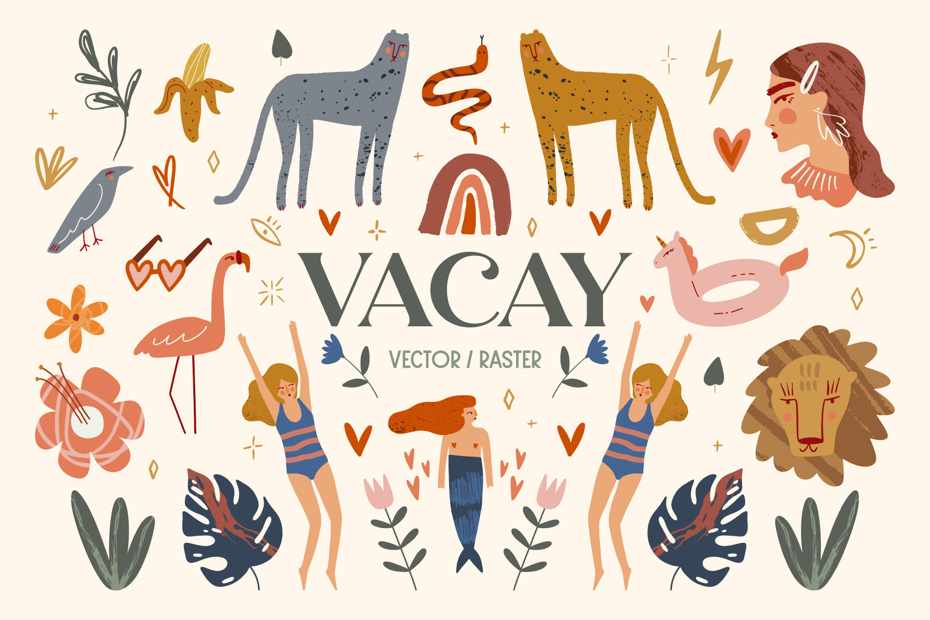 Vacay Bundle, an Animal Illustration by Annie Konst