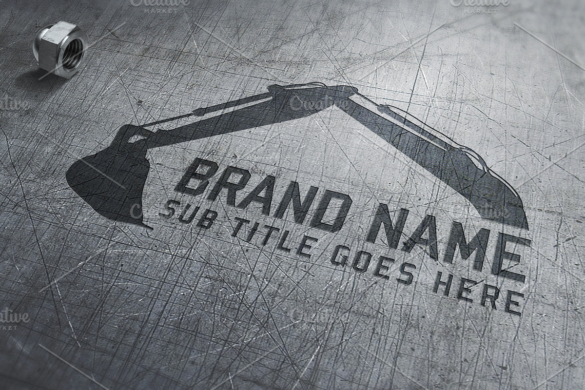 Construction Logo. Vector & Mock-Up, a Branding & Logo Template by Multiple