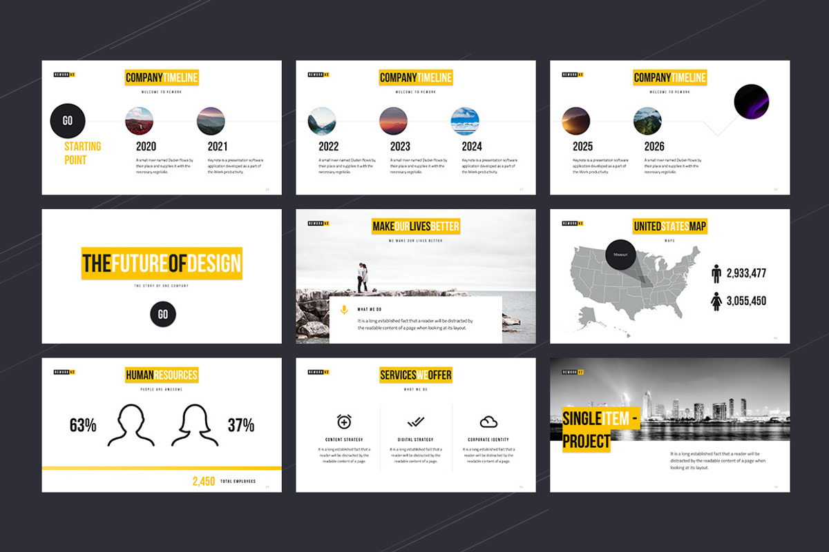 Rework PowerPoint Presentation, a Presentation Template by Rework