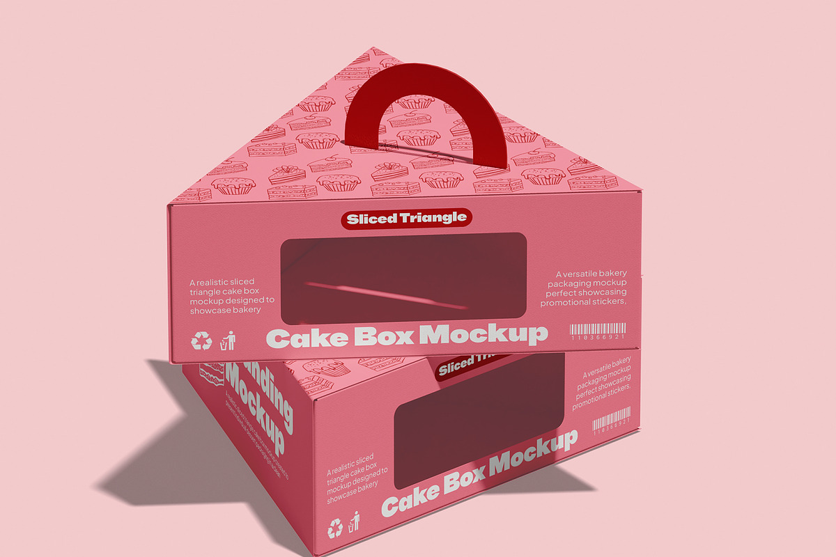 Sliced Triangle Cake Box Mockup, a Packaging Mockup by Unerispace