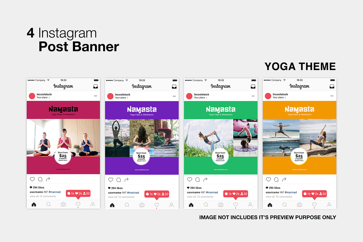 Yoga Instagram Post, a Social Media Template by Incools Stokie