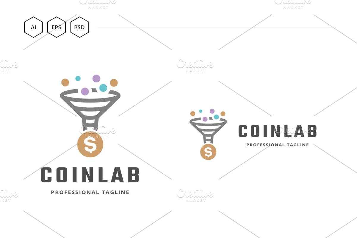 Coin Lab Logo, a Branding & Logo Template by Design_Planet