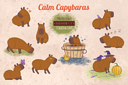 Calm Capybaras-Digital illustration | Animal Illustrations ~ Creative ...