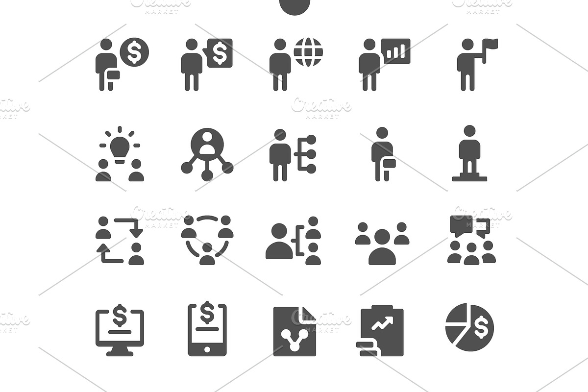 Business Icons, a Solid Icon by Palau