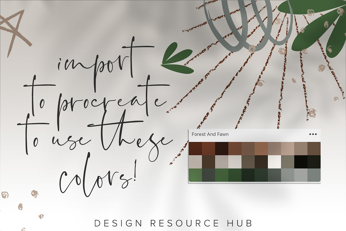 Forest and Fawn Procreate Palette, a Palette Add-On by Design Resource Hub | Creative Market