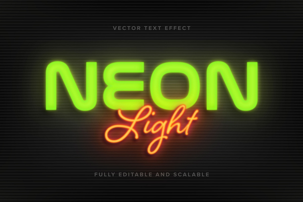 Neon Text Effect for Adobe Illustrator