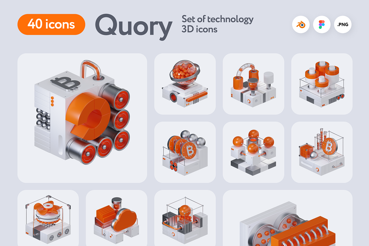 Quory Technology 3D Icons
