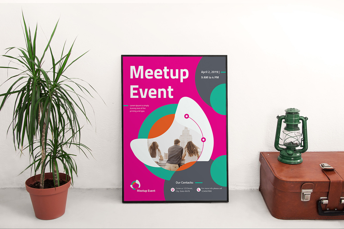 Meetup Event Poster, a Flyer Template by TemplatesNow!