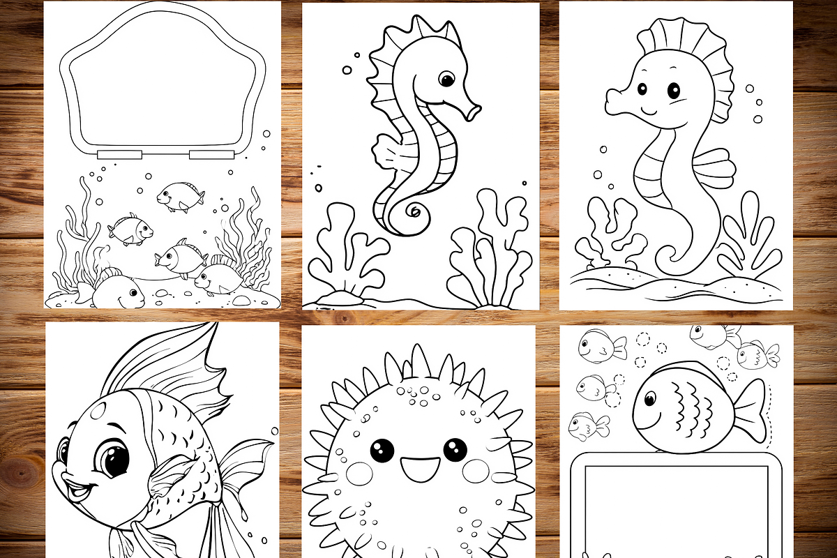 Ocean Mini Creatures Coloring Pages