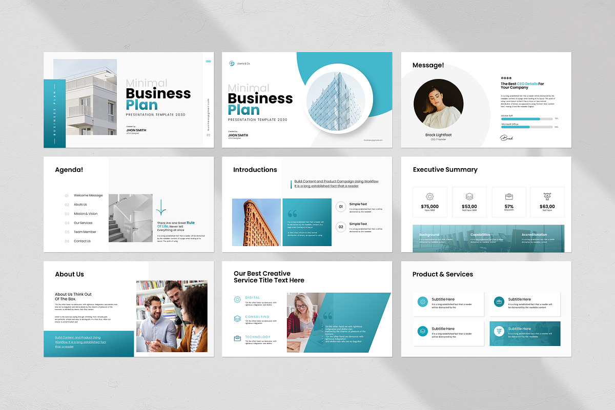 Minimal Business Plan Template, a Presentation Template by evgenystudio