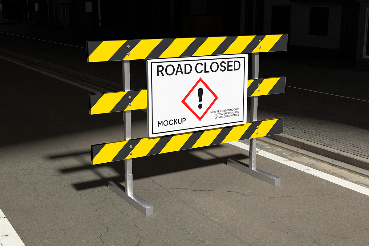 Safety Sign Mockup, a Packaging Mockup by Permadi Creative