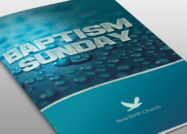 Baptism Sunday Church Bulletin, a Brochure Template by loswl