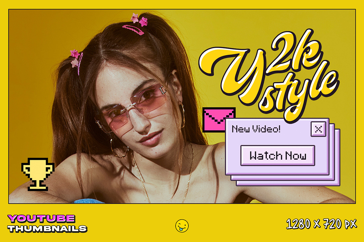 Y2k YouTube Thumbnails, a Social Media Template by Andrew Skoch Design