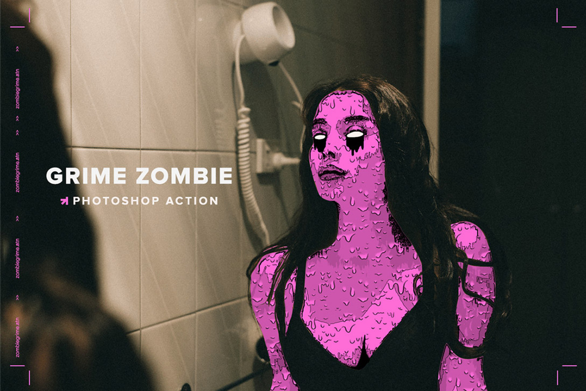Zombie Grime Art Photoshop Action, an Action Add-On by bangingjoints