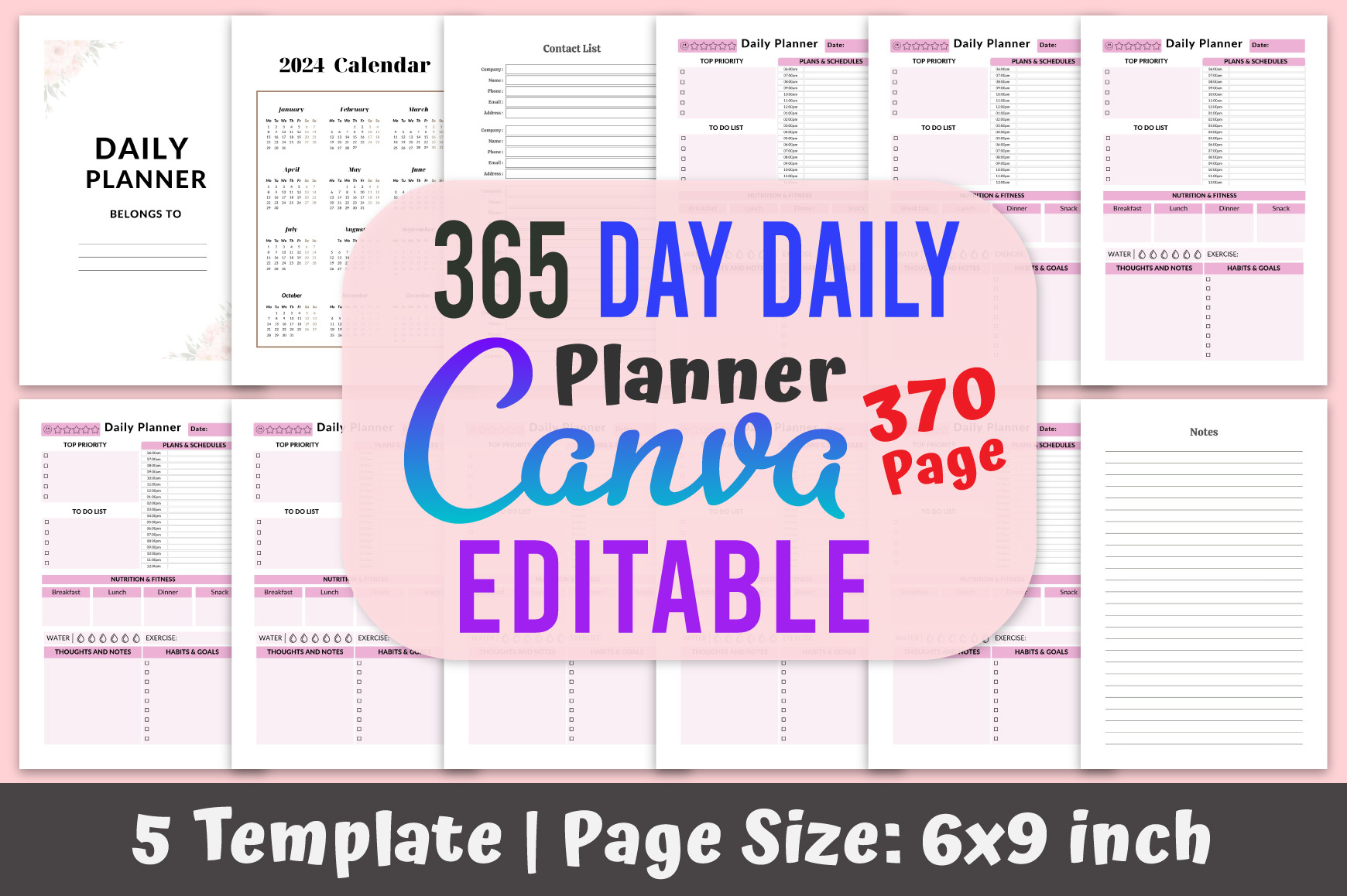 365 day daily planner 2024 Canva