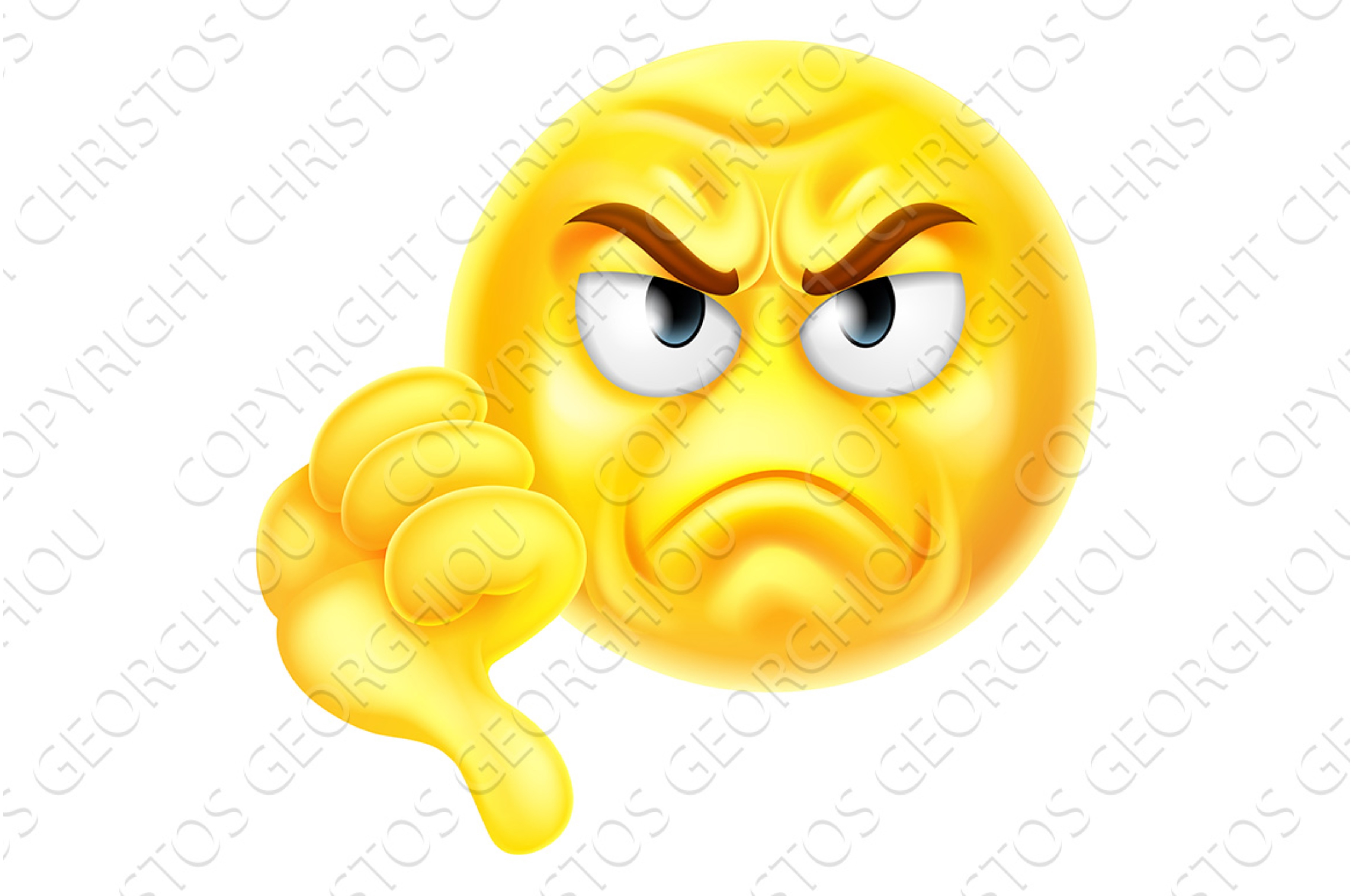 Thumbs Down Dislike Emoticon Emoji, a Person Illustration by Christos ...