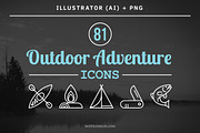 81 Outdoor Adventure Icons, an Icon by Wes Franklin | Creative Market