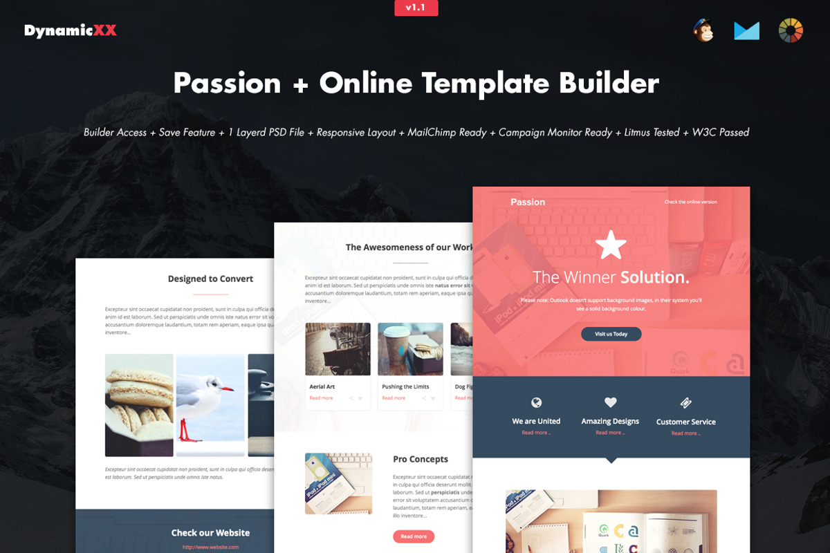 Passion + Online Template Builder, an Email Template by DynamicXX