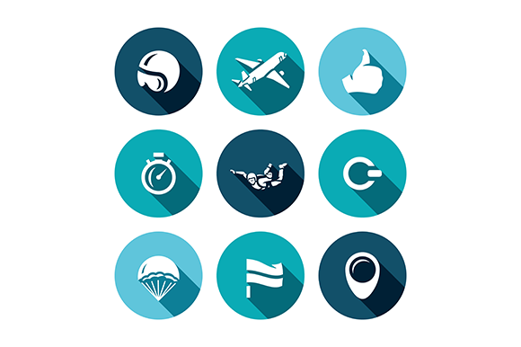 Skydiving | Outline Icons ~ Creative Market