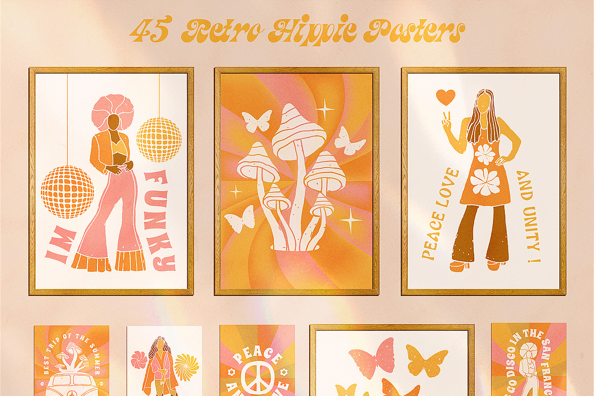 Retro Groovy Graphics Collection, a Decorative Illustration by Ayya Studio