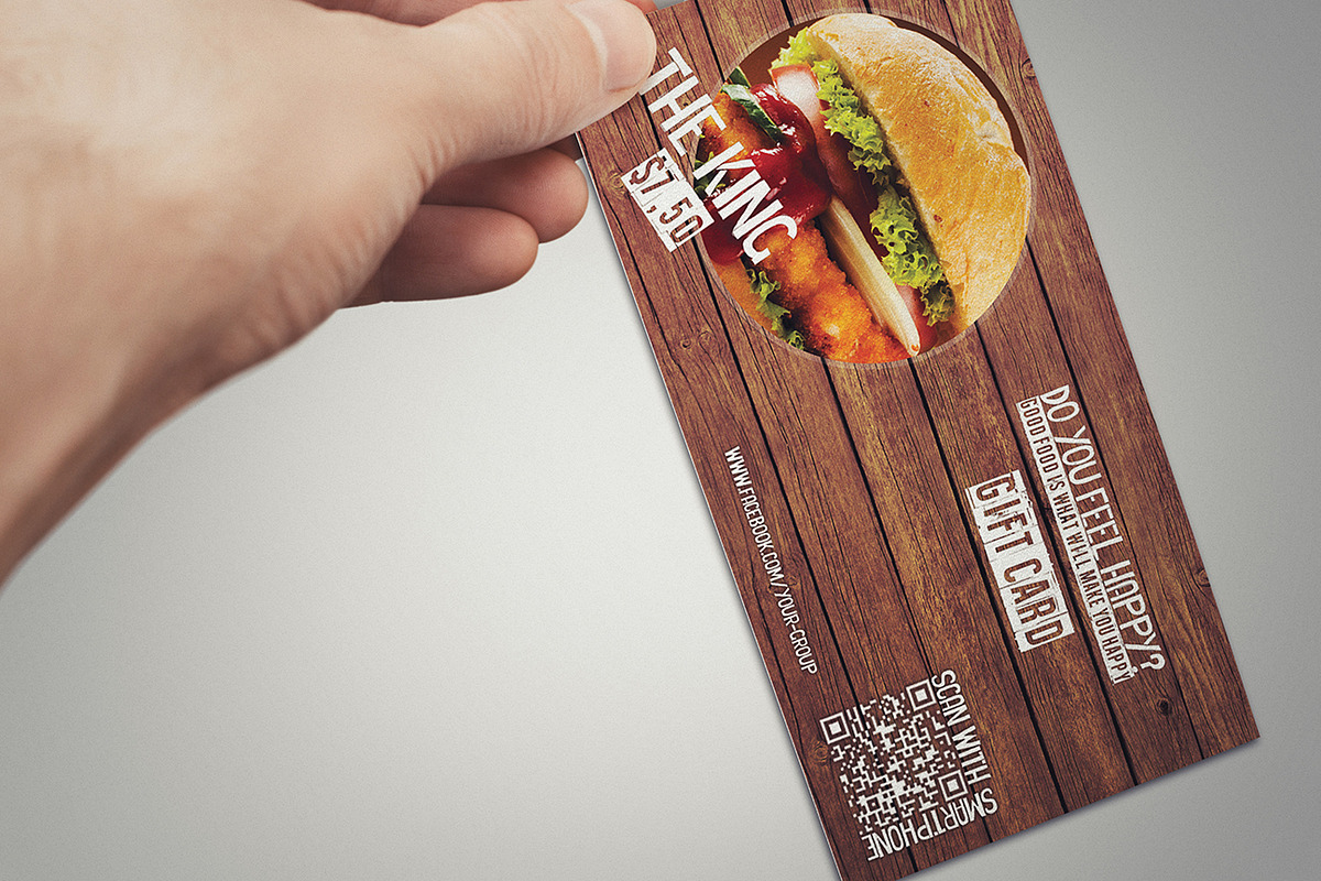 Fast food restaurant gift card, a Card Template by Tzochko