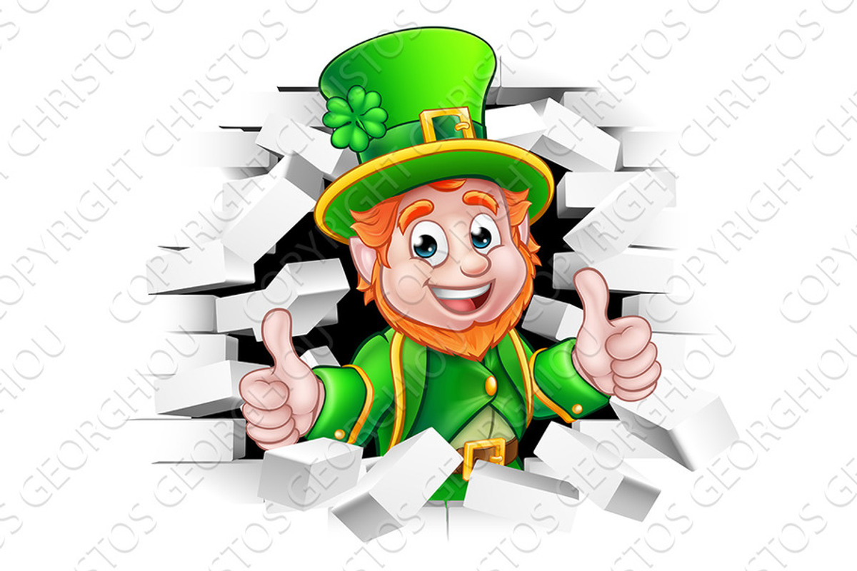 Cartoon Leprechaun St Patricks Day, an Illustration by Christos Georghiou