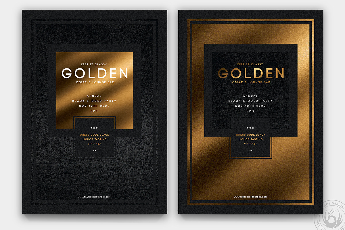 Black and Gold Flyer Template Design