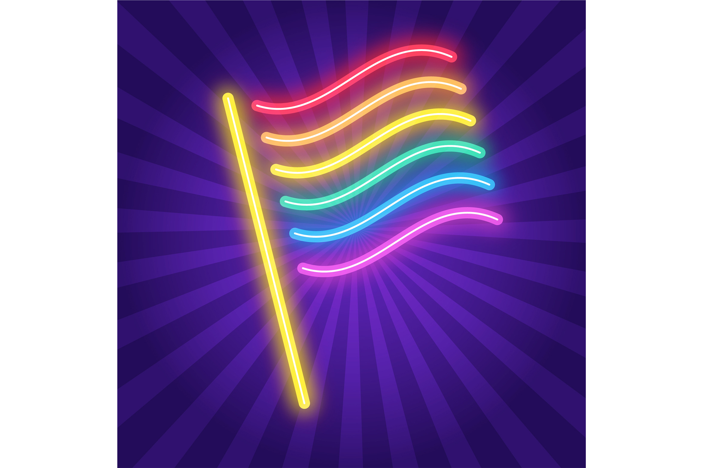 Pride Day Neon Flag, an Illustration by MISS CHATZ