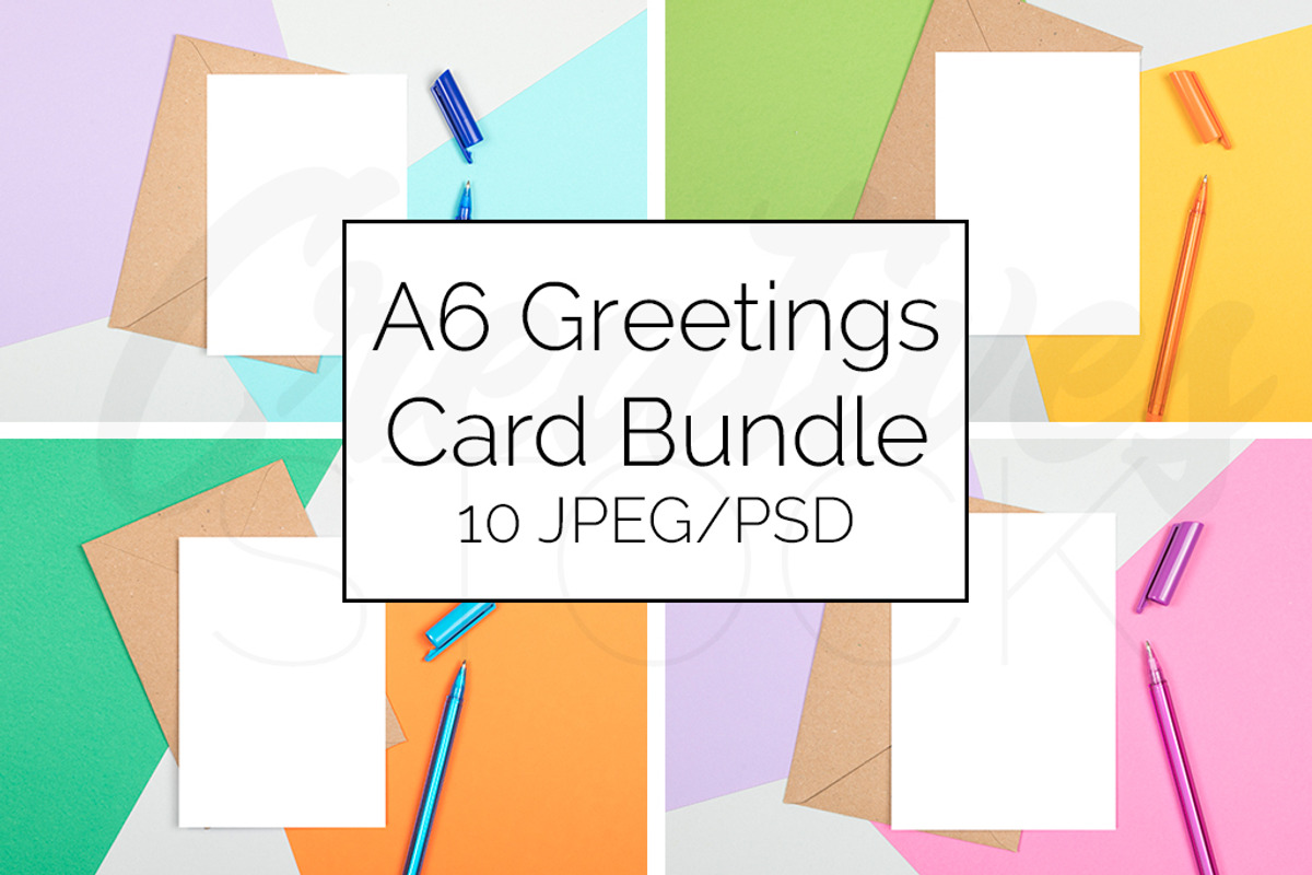 A6 Card Bundle STOCK - 10 JPEG/PSD, a Print Template by Creatives STOCK