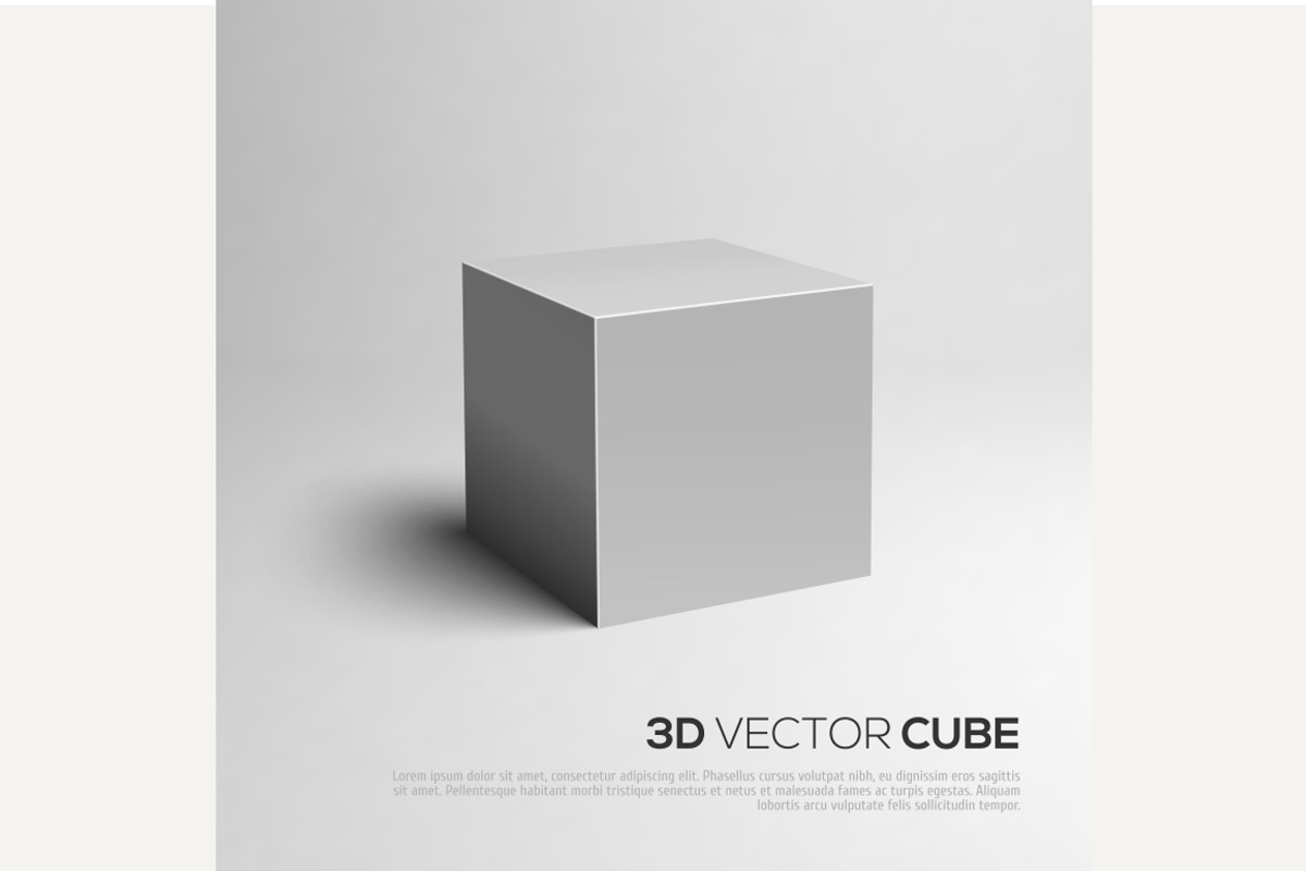 3D Cube. Vector illustration, an Object Graphic by Shanvood