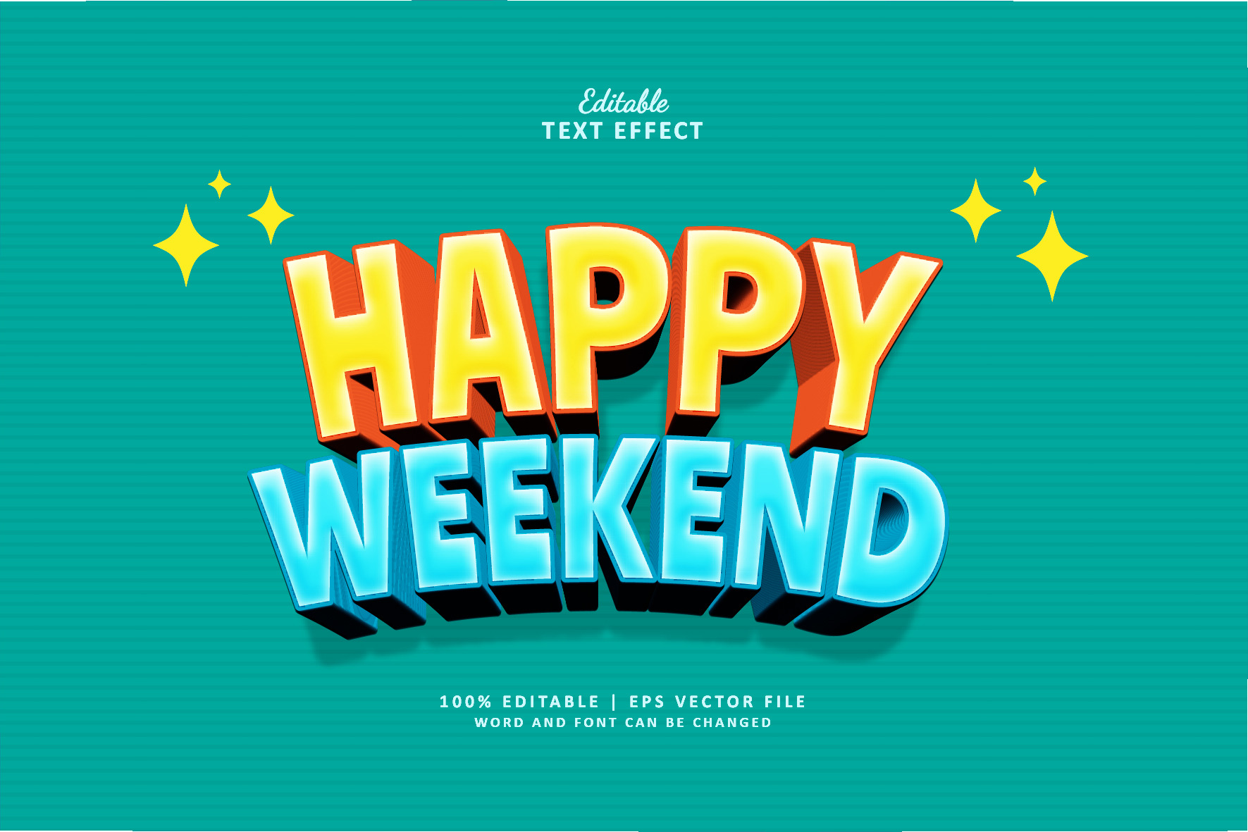 Text Effect Happy Weekend | Layer Styles ~ Creative Market