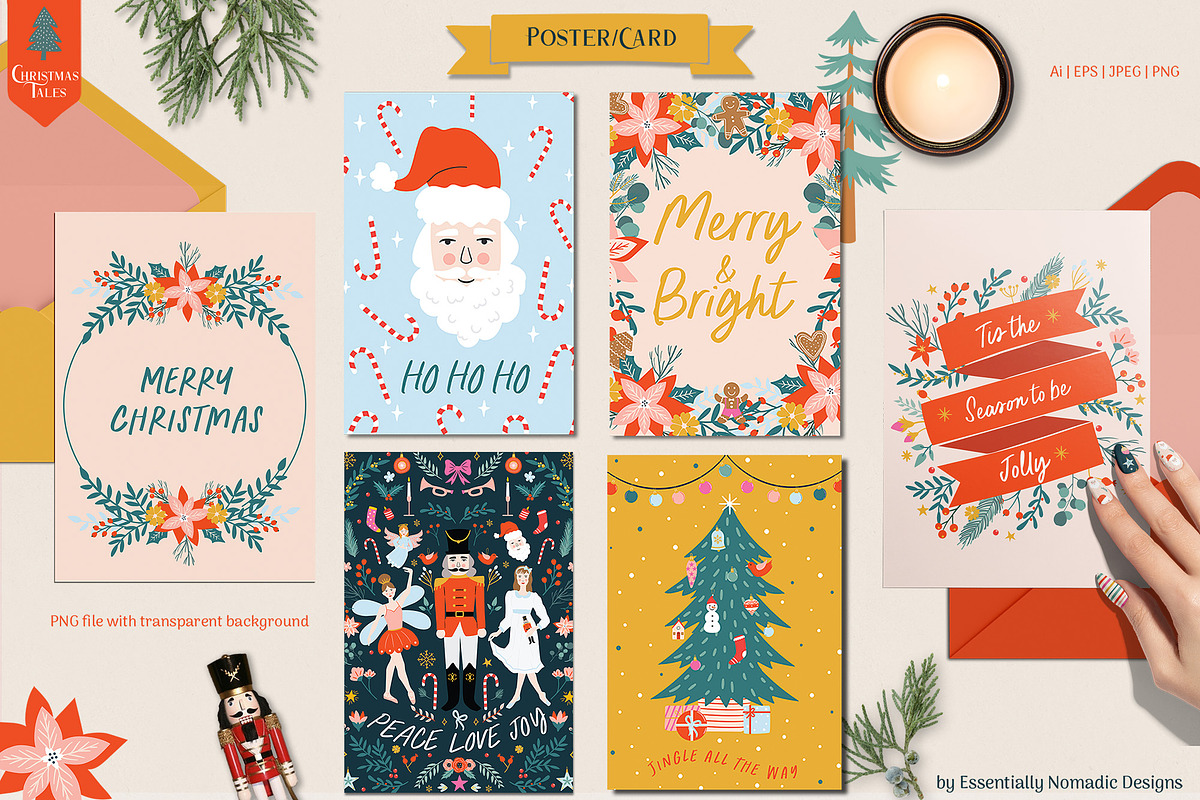 Nutcracker Christmas Pattern Graphic, a Seasonal Illustration by ...