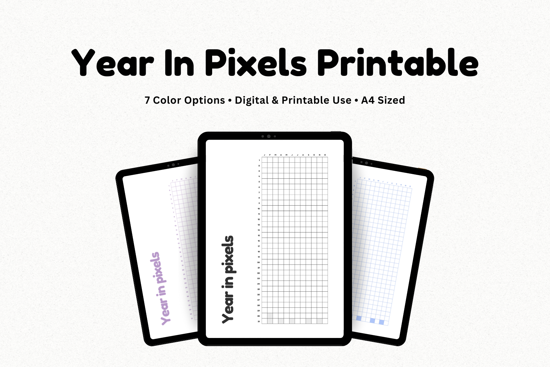Year In Pixels Tracker Printable, a Stationery Template by The Chaos ...