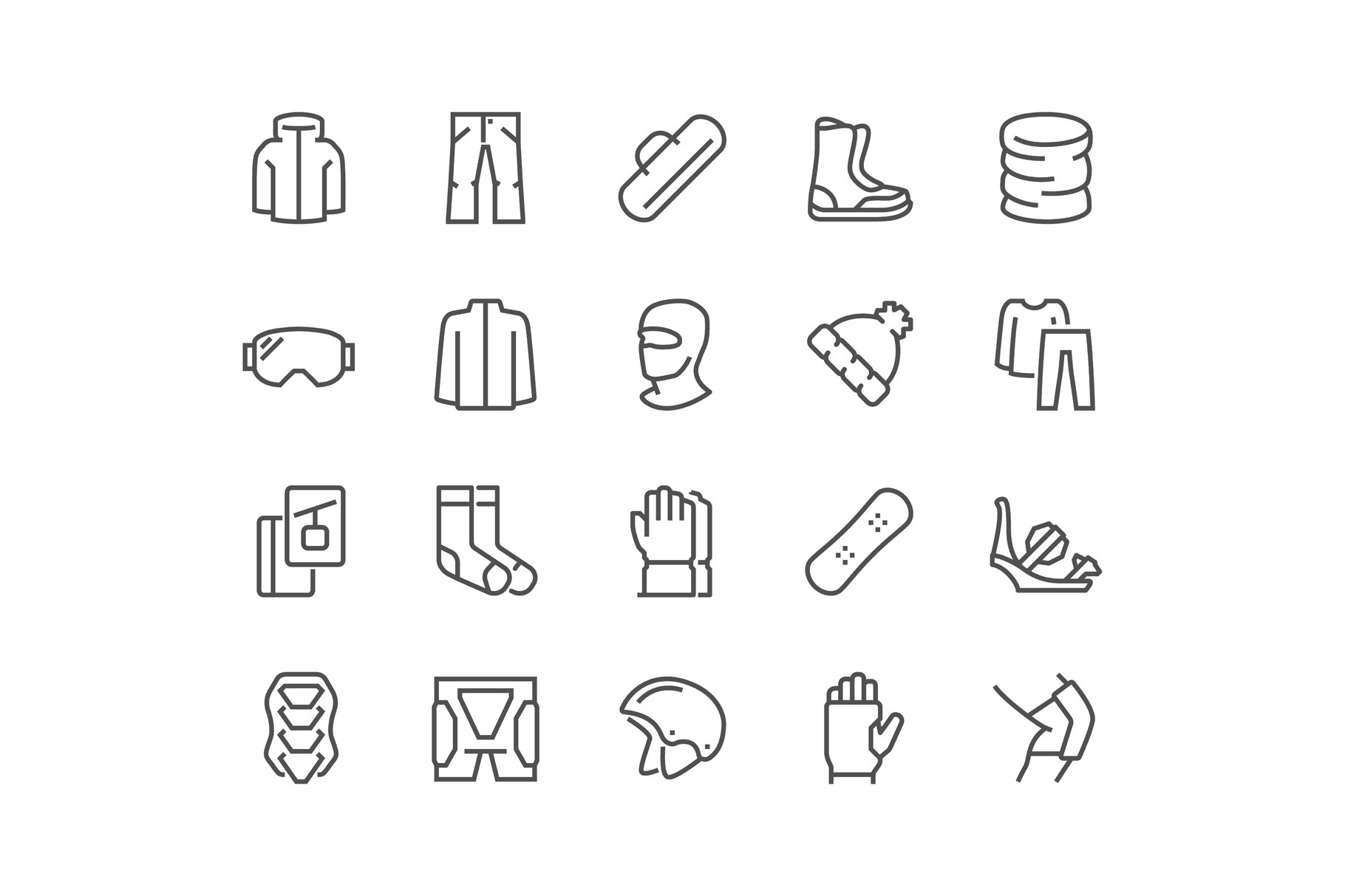 Line Snowboarding Icons | Graphic Objects ~ Creative Market