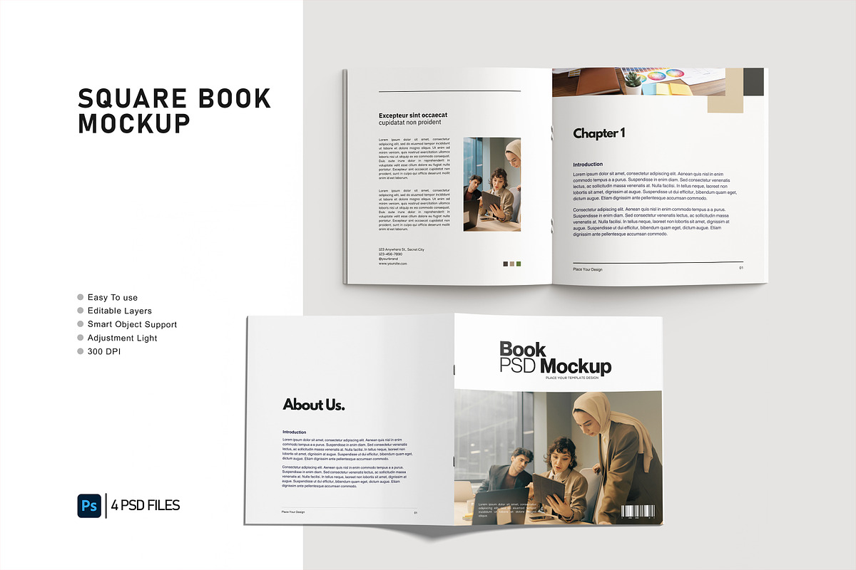 Square Magazine Book Mockup, a Books & Magazine Mockup by getproject