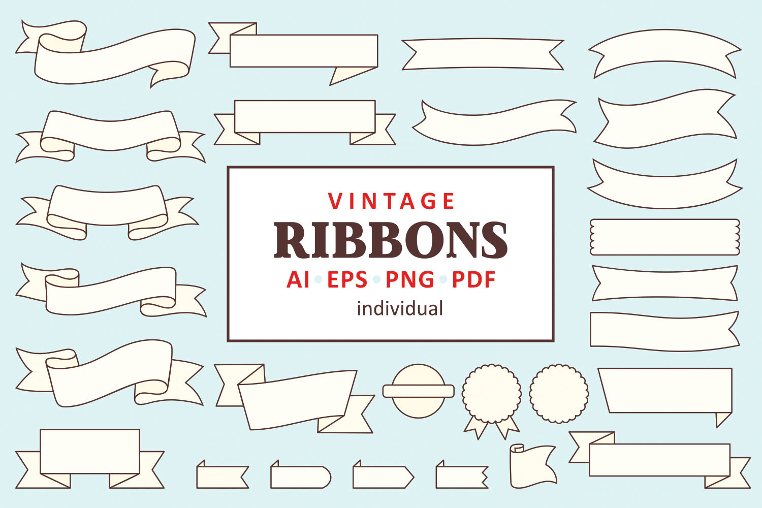 Vintage Banner ribbon clipart Vector
