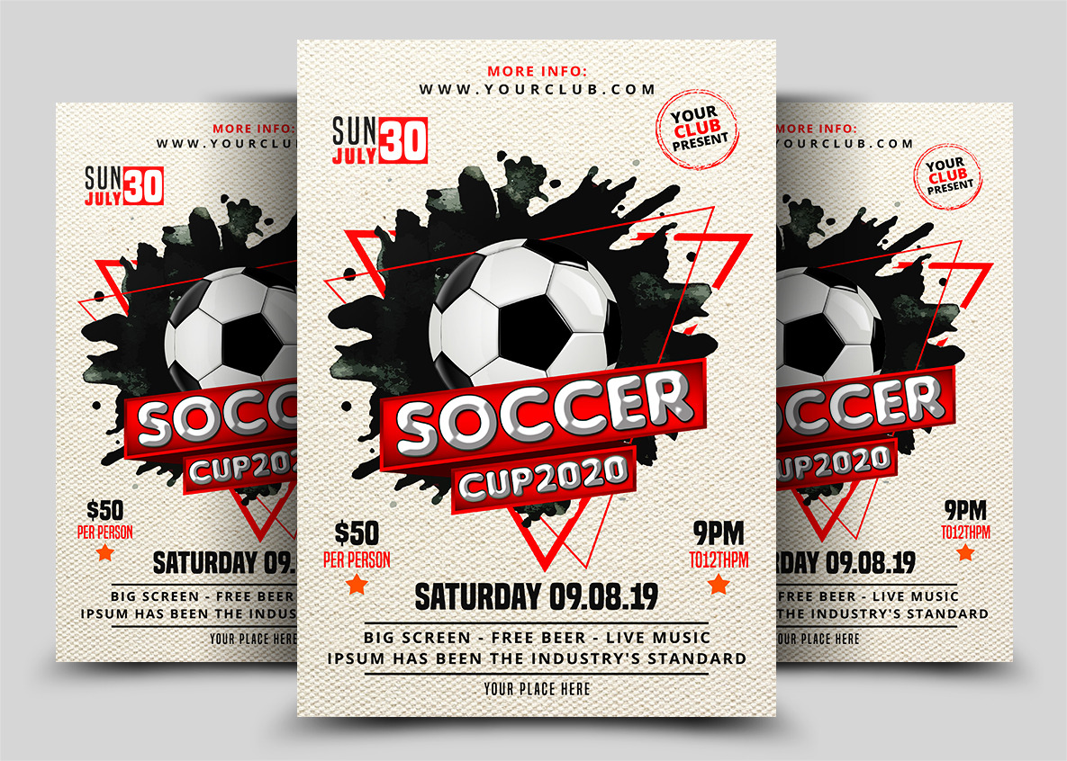 Soccer Flyer, a Flyer Template by AfzaalGraphics